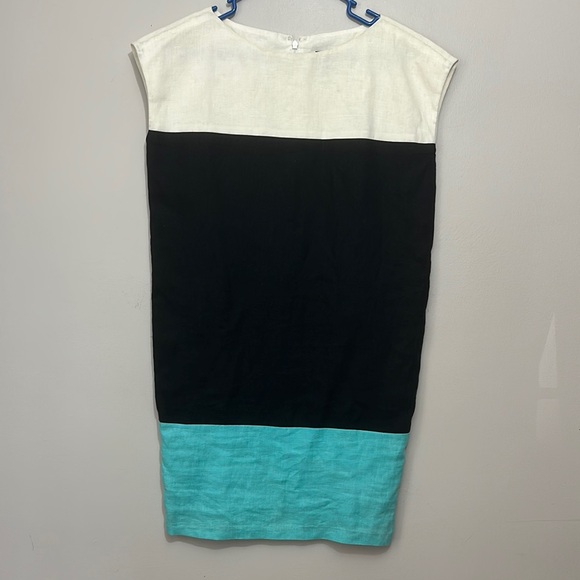 Worth | Dresses | Worth Color Block Linen Dress Black White And Blue ...